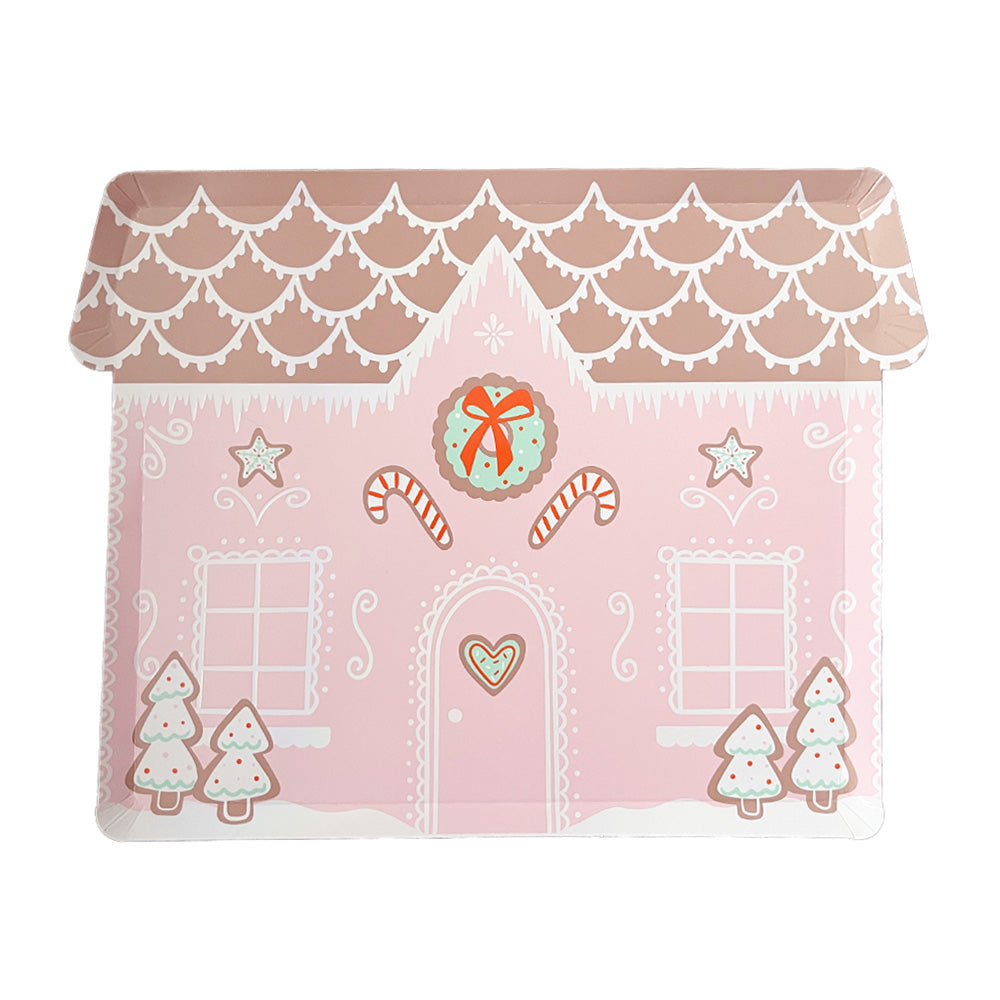 Baking Spirits Bright Pink Gingerbread House Large Plates – Daydream ...