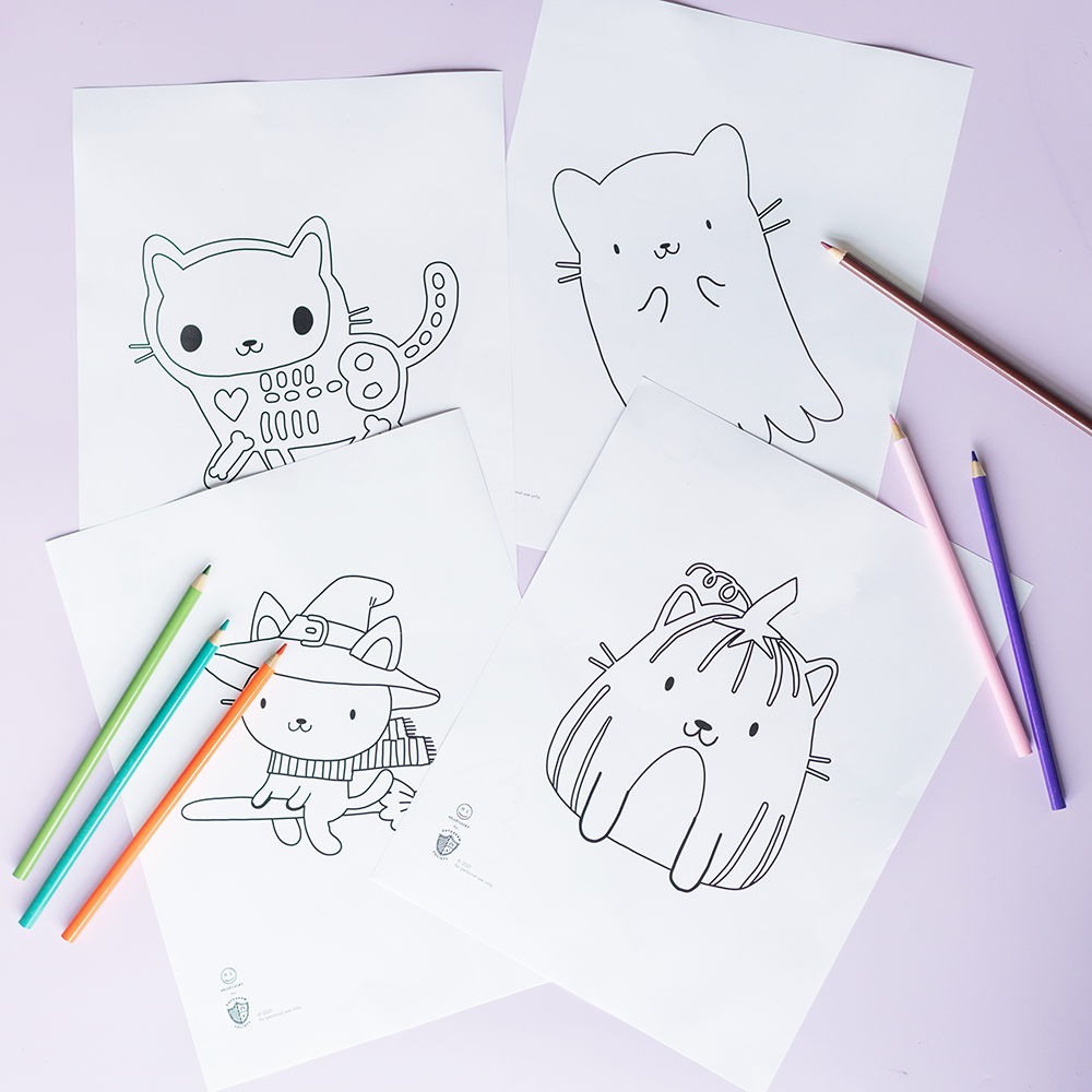 Meowloween Coloring Pages – Daydream Society
