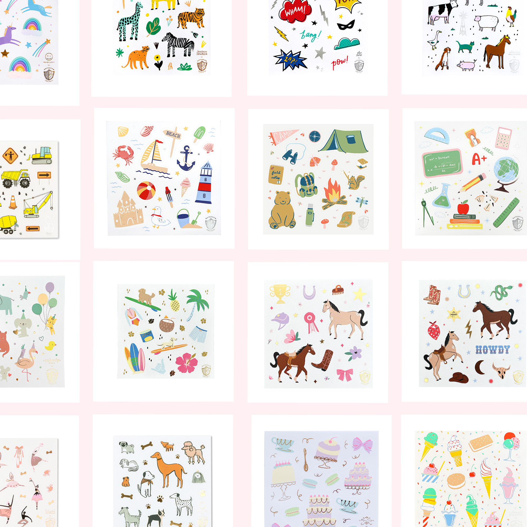 Sticker Sheets - Choose from 32 Party Themes – Daydream Society